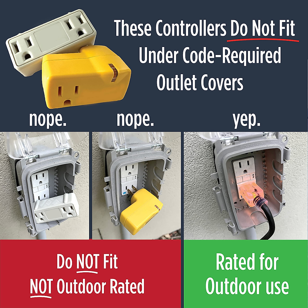 ThermaCord 120v Heat Cable Controller, Weatherproof Outdoor Thermostat, Energy-Saving, Turns Heat Cable On and Off Automatically, UL-Certified, Industrial Grade, Fits Outdoor Outlets, 16” Long