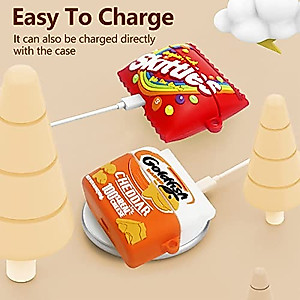 3Pack WQNIDE Cute Case for Airpod Pro, Funny Food Goldfish Rainbow Candy Chocolate Protective Cover, Kawaii Cartoon Soft Silicone Design for Apple AirPods Pro Cases Women Girls Boy Men with Keychain