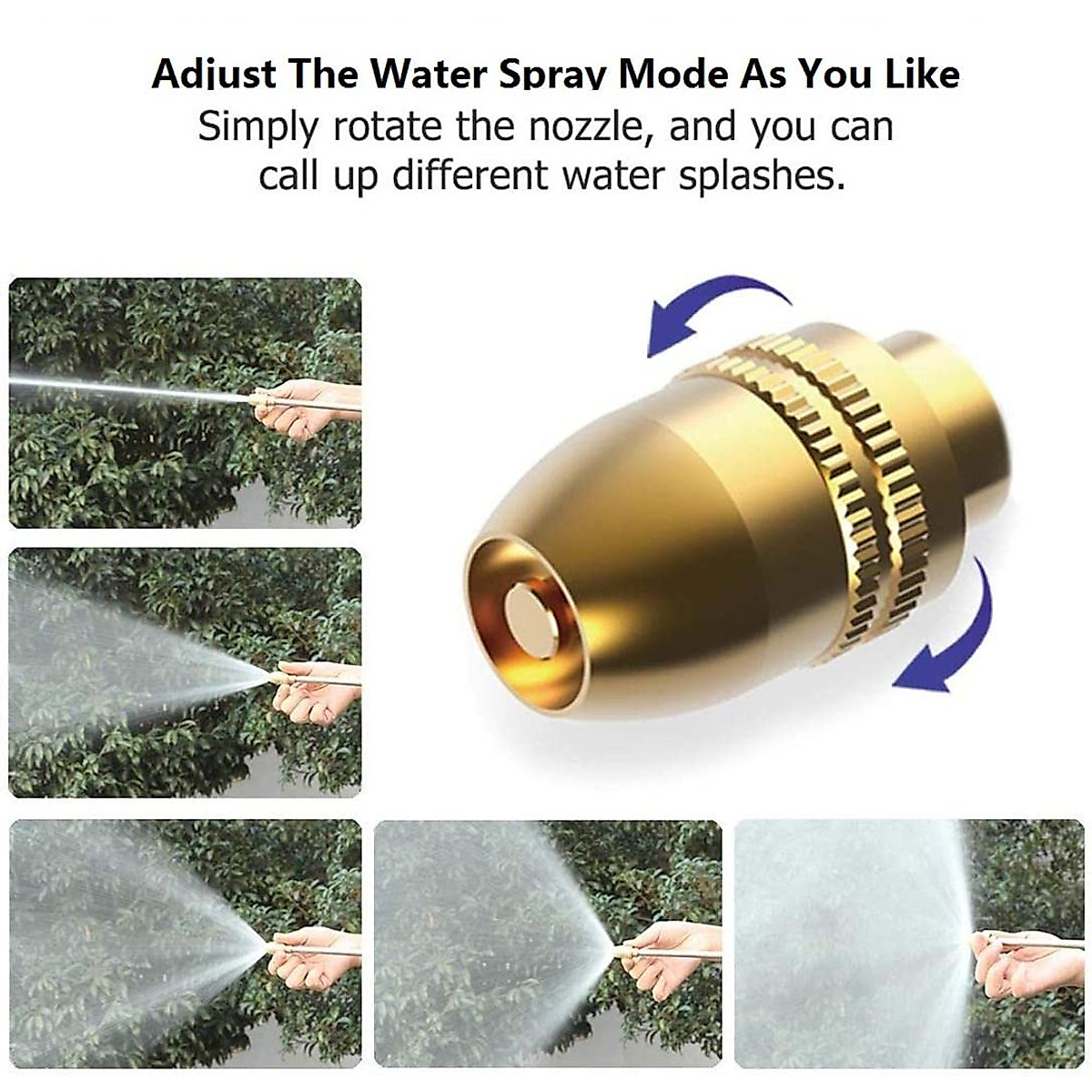 Garden Hose Nozzle,High Pressure Water Hose Nozzle Sprayer,3/4 Extra-Strong Solid Brass Connectors for Garden Hose,for Watering Plants,Lawn& Garden,Washing Cars,Cleaning,Showering Pets & Outdoor Fun