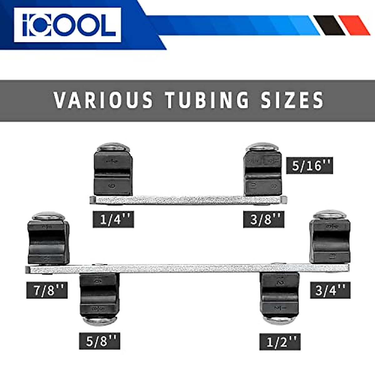 ICOOL Tubing Bender Kit Hand Tool 1/4 to 7/8 Inch for Soft Copper Aluminum HVAC Refrigeration System Maintenance, with Tube Cutter