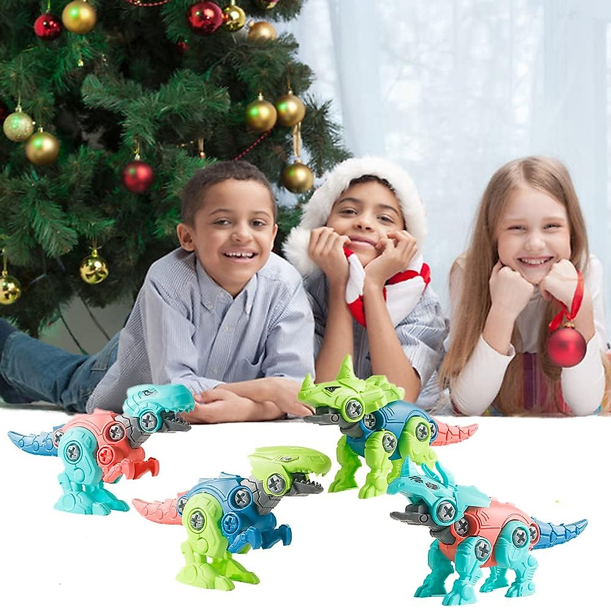 BEIGUO 4 Pack Jumbo Dinosaur Eggs with Take Apart Dinosaur Toys Building Toys for Kids Boys Girls Easter Basket Stuffers Gifts
