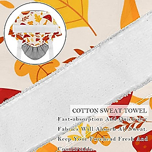 LWSHUNYI 2PCS Working Cap with Button Reusable Surgical Cap Lovely Acorn & Leaves Pattern Tie Back Bouffant Hats for Women Long Hair