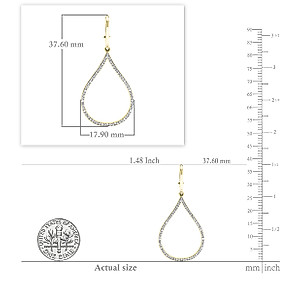 Dazzlingrock Collection 0.20 Carat (ctw) 14K Round White Diamond Ladies Teardrop Earrings 1/5 CT, Yellow Gold