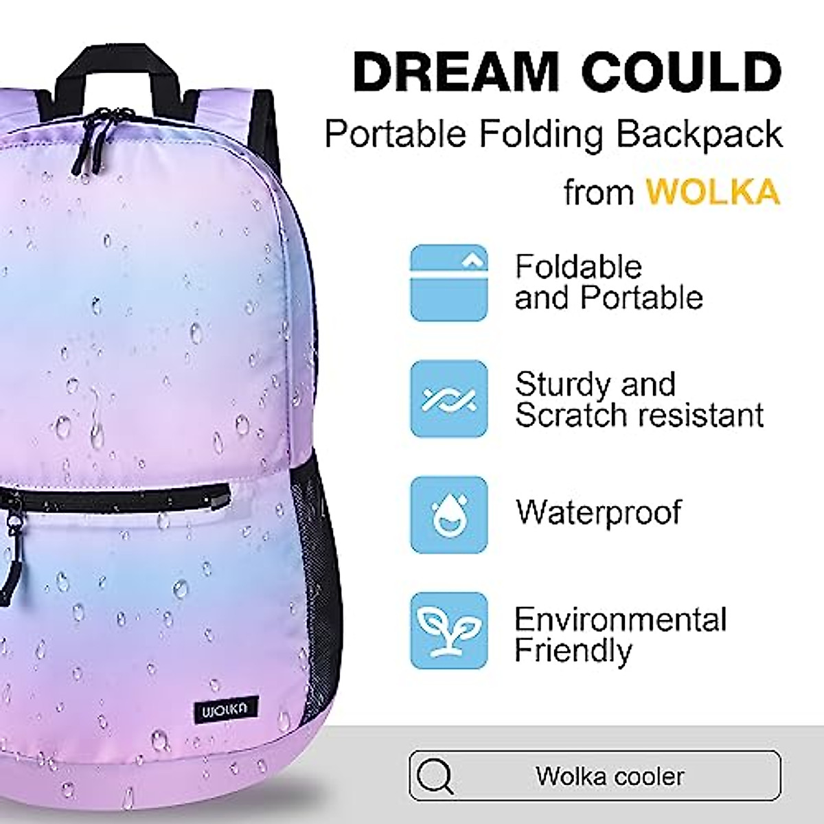 Wolka Packable Hiking Backpack 20L Ultralight for Women/Man,Small Waterproof Traveling Daypack for Park/Camping/Outdoor/Stadium