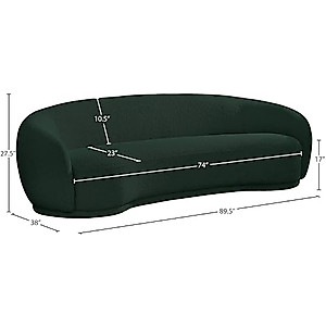 Meridian Furniture 693Green-S Hyde Collection Modern | Contemporary Boucle Fabric Upholstered Sofa, Green, 89.5" W x 38" D x 27.5" H
