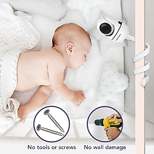 for Hellobaby Monitor Mount fits HB6550/ HB65/ HB6339/ HB40/ HB6081/ HB66/ HB6351 and ANMEATE SM935E, 20 Inch Twist Mount Without Tools or Wall Damage