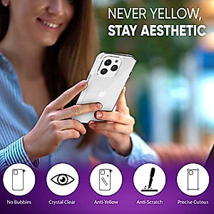 EXORO iPhone 14 Pro Max Case Clear Design with Shockproof Hard PC Back Cover and Soft TPU Protective Slim Bumper Phone Case - Non-Yellowing and Anti-Fingerprint Clear Phone Case iPhone 14 Pro Max