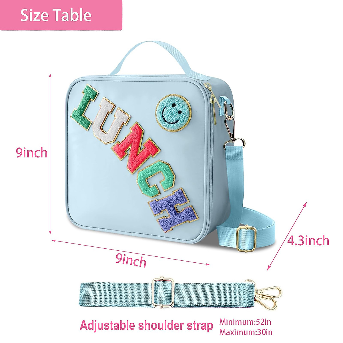CCidea Lunch Box for Men Women Adults, Portable Insulated Lunch Bag for Office Work School, Reusable Zippered Bento Lunch Box for Kids (Tiffany Blue)