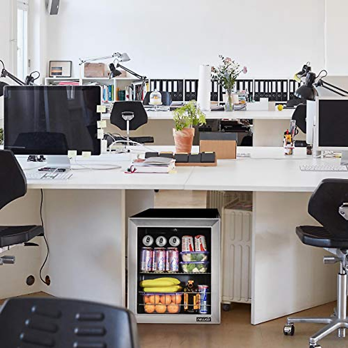 NewAir Mini Fridge Beverage Refrigerator and Cooler, Free Standing Glass Door Refrigerator Holds Up To 60 Cans, Cools to 37 Degrees Perfect Beverage Organizer For Beer, Wine, Soda, and Pop