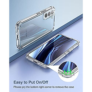 SURITCH for Samsung Galaxy S22 Clear Case 6.1" (Only), [Built-in Screen Protector] Full Body Protective Hard Shell+Soft TPU Phone Case for Samsung S22 -(Full Clear)