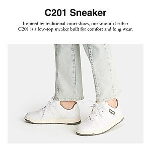 Coach Women's C201 Sneaker, Heather Grey/Optic White, 6.5