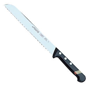 ARCOS Bread Knife 8 Inch Stainless Steel. Kitchen Serrated Knife with Ergonomic Polyoxymethylene Handle and 240mm Blade. Series Universal. Color Black