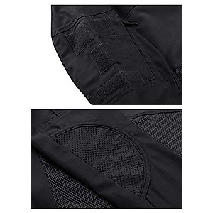 CRYSULLY Men's Spring Sport Assault Military Camo Tactical Combat Shirt Black