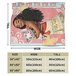 Moana Blanket Super Soft Flannel Lightweight Plush Cozy Sofa Throws Blankets 50"x40"
