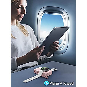 LVFAN for Samsung Galaxy Watch Charger 4000mAh, Fast Charging Portable Wireless Magnetic Charger for Samsung Galaxy Watch 6 Classic 5 Pro 4 3, Active 2/1, Gear S4/3, Travel Phone Emergency Power-Pink