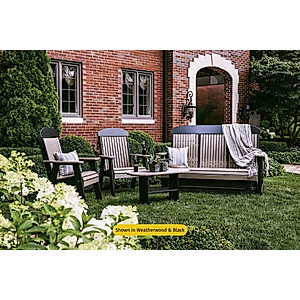 LuxCraft 5' Classic Poly Double Glider with Center Tray (Chestnut Brown)