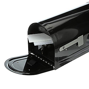 Gibraltar Mailboxes Reliant Locking, Large Capacity, Galvanized Steel, Post-Mount Mailbox, Black
