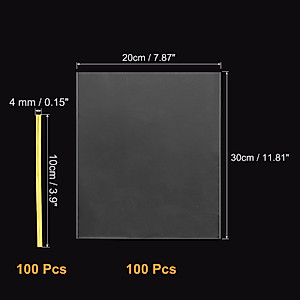 uxcell 100 Pcs Clear Cello Bags, Clear Flat Plastic Cello Treat Bags with Gold Twist Ties Gift Bags Cookie Bags for Christmas Snacks Candy Cookie Gifts