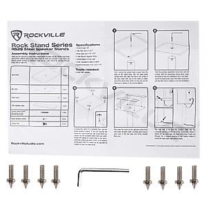 ROCKVILLE Pair RS29W 29" Steel Bookshelf Speaker/Studio Monitor Stands-White V2