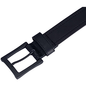 Marino Avenue Men's Belt, Leather Casual Belt, Looks Great with Jeans, Khakis, Dress - With Classic Single Prong Buckle - Solid - Deep Charcoal - 56 (Waist: 54)