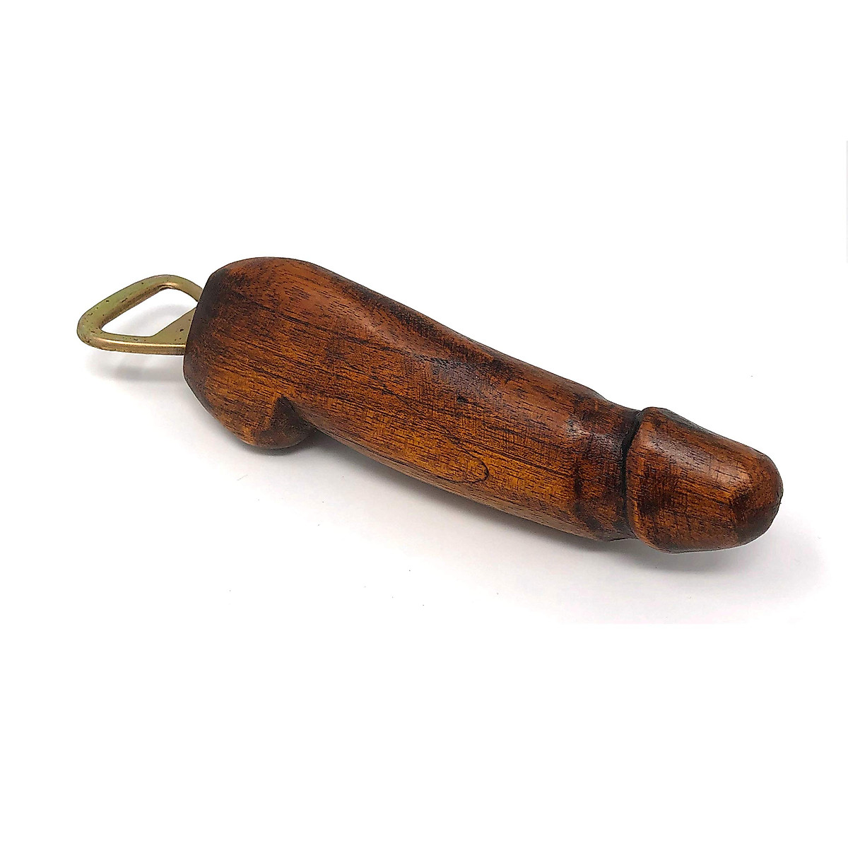 Fun Product's Hand-Carved Wooden Penis Bottle Opener (Pink Brown) - Perfect Novelty Gift for Parties and Birthdays