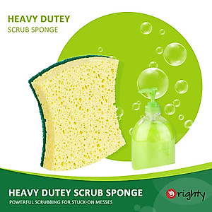 ORIGHTY Heavy Duty Cellulose Scrub Sponges Kitchen, Powerful Scrubbing & Cleaning, Suitable for Washing Dishes and Kitchen Cleaning, Absorbent & Rich Foam, 24 Count