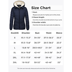 wantdo Women's Thickened Snow Coat Hooded Puffer Jacket Windbreaker Navy Medium
