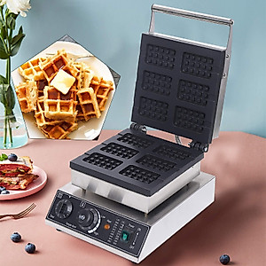 110V Waffle Maker,6 Molds Mini Waffle Maker Machine,Electric Non-Stick Waffle Baker,0~5 Min & 50-300°C Donut Dessert Maker for Kids (Waffle Maker)