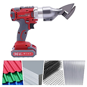 Unndysrt 21V Heavy Duty Electric Metal Shear with Speed Swivel Head and 2x Batteries 600W Cordless Tin Snips for Cutting Stainless Steel, Aluminum & Plastic Sheets Professional Metal Cutter Scissors