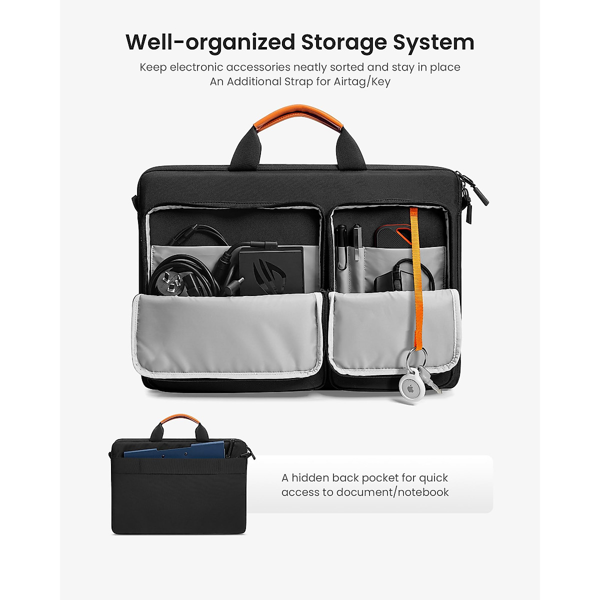 tomtoc 360 Protective Laptop Shoulder Bag for 15 Inch New MacBook Air M3/A3114 M2/A2941 2024-2023, 15 Inch Microsoft Surface Laptop 6/5, Water-Resistant Accessory Case for MacBook Pro A1990 A1707