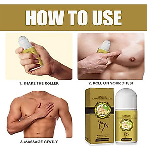 Pacx Gynecomastia Firming Ginger Roller, Gynecomastia Tightening Ginger Cream, Natural Tightening Ginger Cream Make Chest Shape Tough and Strong, Effectively Shrinks Men Chest Tightening (3pc)