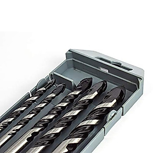 CUTTEX TOOLS Multi-Material Drill Bit Set, 5 Pcs HEAVY DUTY Multipurpose Tungsten Carbide Tip Most Common Sizes (6, 6, 8, 10, 12mm), For Drilling in Tile, Glass, Mirror, Concrete, Wood, and Plastic