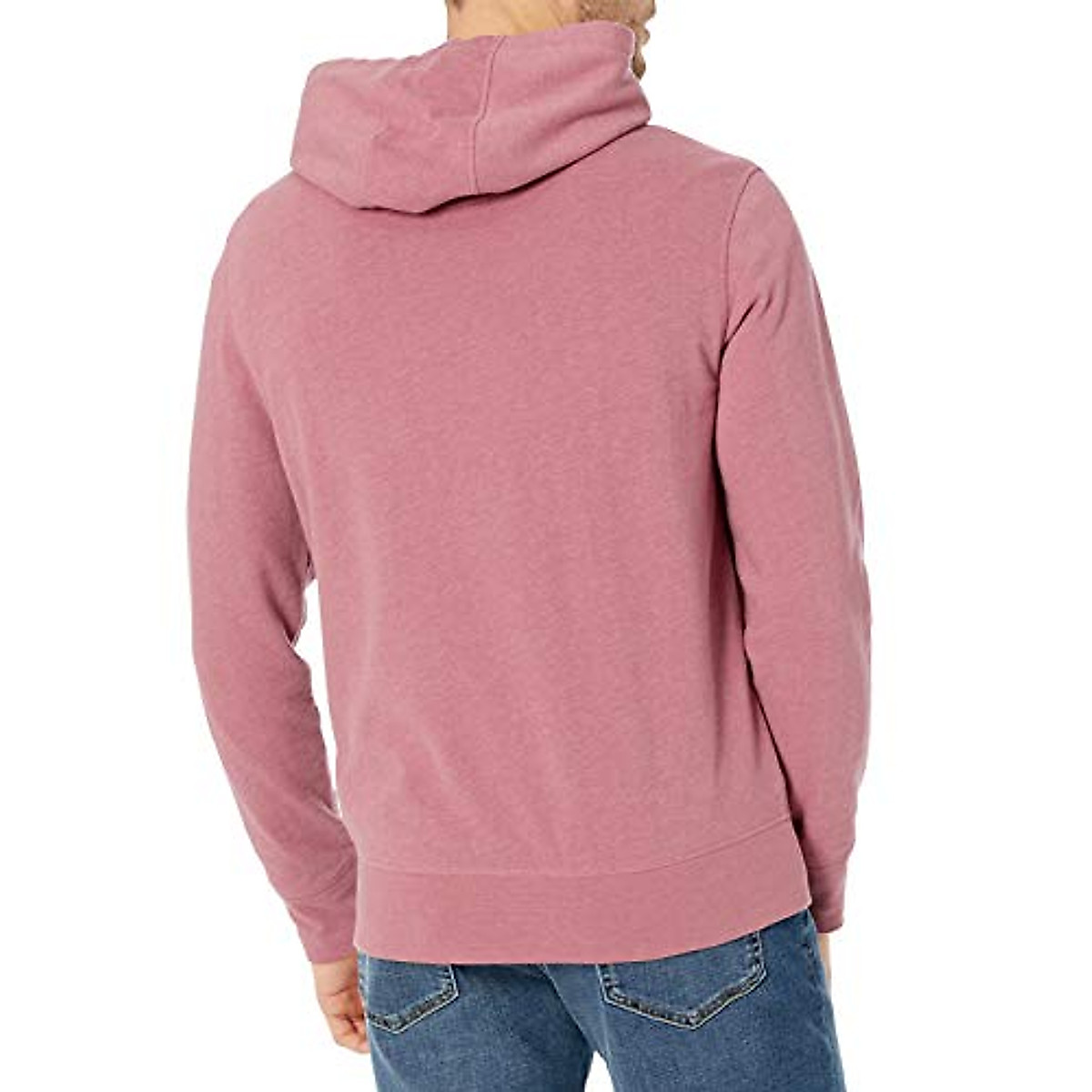 Amazon Essentials Men's Lightweight French Terry Full-Zip Hooded Sweatshirt, Pink, Large