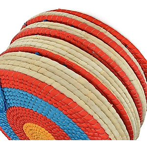 AMEYXGS 4-Ring Bullseye Archery Shooting Target Handmade Traditional Straw Target 1-5 Layer Target Solid Round for Outdoor Sports Hunting Shooting Practice (1 Layer)