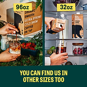 Wandering Bear Straight Black Organic Cold Brew Coffee On-the-Go, Iced Coffee, 11 fl oz, 12 pack - Extra Strong, Smooth, Unsweetened, Shelf-Stable, Ready to Drink