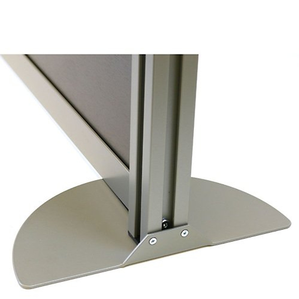 at Work Room Divider Privacy Partition 73" W Warm Ash Laminate and Plexiglas Inserts/Brushed Nickel Finish Aluminum and Steel Frame