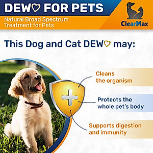 Dewo for Dogs ◆ Cat Dewo ◆ Puppy Dewo ◆ Kitten Dewo ◆ Natural Broad Spectrum Cleanser for Pets ◆ Liquid Dewo for Dogs and Cats ◆ Pet Dewo ◆ Digestive Cleanser ◆ 2 Oz