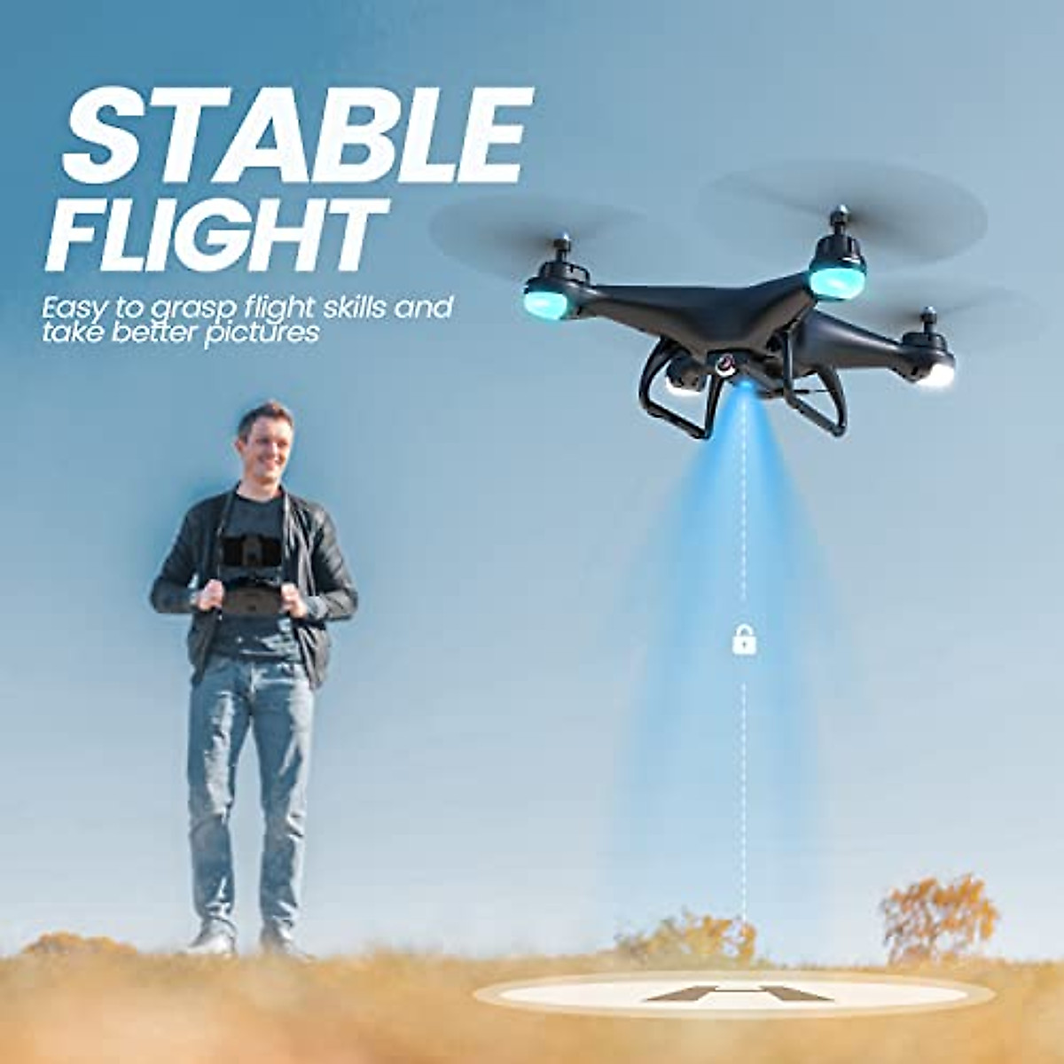 Holy Stone HS110D FPV RC Drone with 1080P HD Camera Live Video 120 Wide Angle WiFi Quadcopter with Gravity Sensor, Voice Control, Gesture Control, Altitude Hold, Headless Mode, 3D Flip RTF 2 Batteries