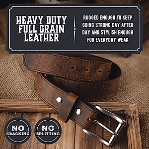 The Baron Leather Belt for Men | Made In USA | Men's Full Grain Leather Belt