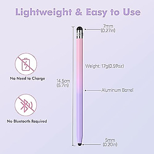 Stylus Pens for Touch Screens - StylusHome 5 Pack Stylus Pens, 2-in-1 High Sensitivity Capacitive Stylus with 10 Extra Tips for iPad iPhone Tablets Samsung Galaxy All Universal Touchscreen Devices