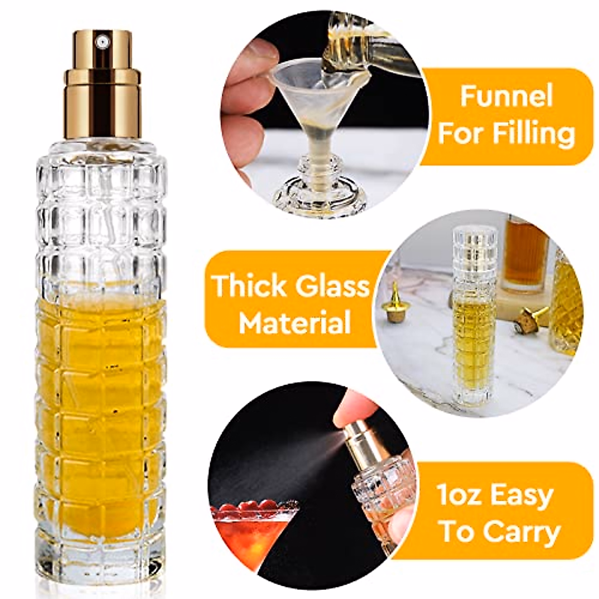 Bitters Bottle and Cocktail Atomizer - Classic Design Glass Bottles with to Add Bitters for Cocktails and Vermouth Bitters Spray Bottle 1oz,Ideal Bartender Gifts Home Bar Accessories