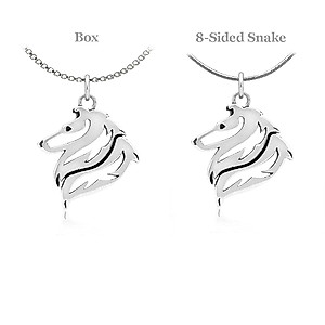 Dazzling Paws Jewelry Sterling Silver Rough Coat Collie Pendant Only
