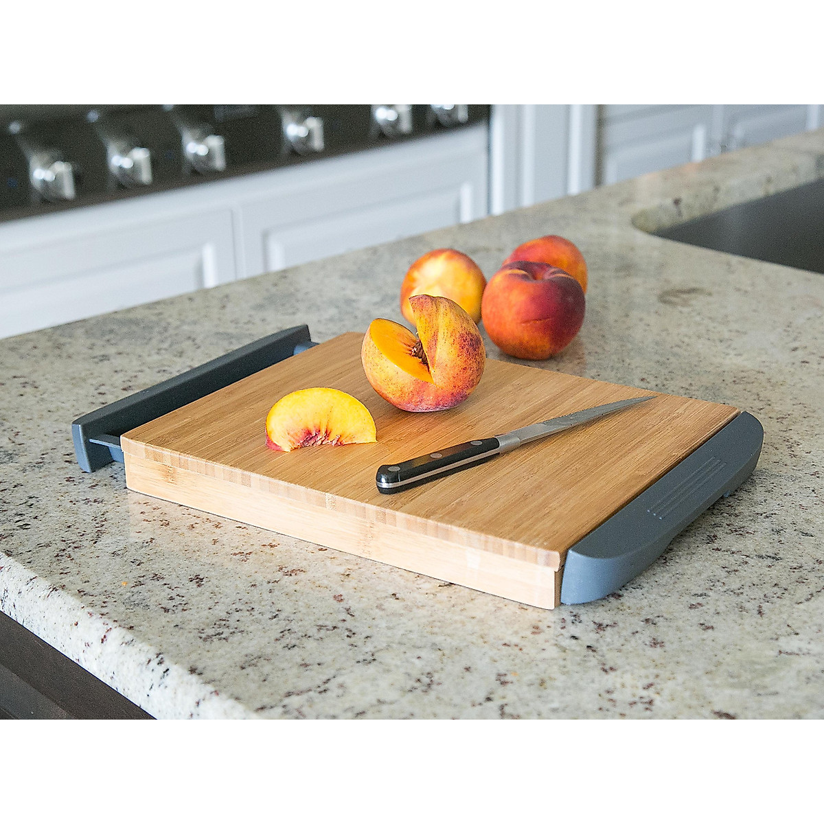 Internet’s Best Bamboo Cutting Board with Removable Drawer - Prep Storage - Chopping Slicing Wood Block Kitchen Board