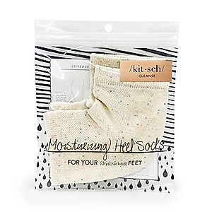 Kitsch Moisturizing Spa Socks - Gel Socks for Cracked Heel Repair | Heel Socks for Dry Cracked Feet | Dry Feet Treatment for Women | Cracked Feet Treatment | Toeless Socks for Women | Foot Care