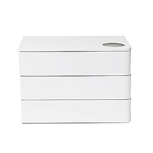 Umbra 308712-660 Spindle Jewlery Box, Wood Jewelry Box with White High-Gloss Finish