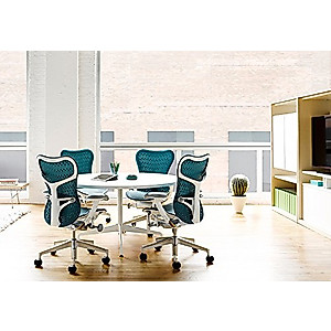 Herman Miller Mirra 2 Ergonomic Office Chair with Tilt Limiter and Fixed TriFlex Back Support | Adjustable Seat Depth, Lumbar Support, and Arms with Hard Floor Casters | Slate Grey/Alpine