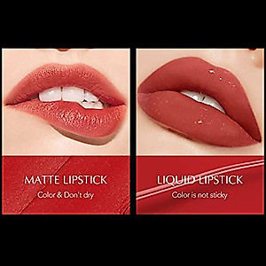 KUAILEGO ROSE GOLD 2 In 1 Matte Lipstick & Liquid Lipstick, Full Color Lip Gloss, Matte Finish, Nude, Long Wear Waterproof Velvet Lipstick (04)