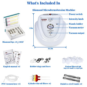 Kendal Professional Diamond Microdermabrasion Machine, Dermabrasion Facial Skin Care Equipment, Also Good for Home Use AC 110V HB-SF01