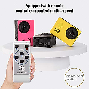 fotoconic Electric Motorized Turntable Rotating Display Stand, Remote Control Angle, Speed Direction, Various Rotation Mode, 11 Lbs Centric Loading, and 2 Pieces Magnetic Cover (4.75" & 8" Diameter)