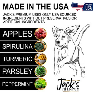 Jack's Premium Dental Treats for Dogs- Natural Chew for Dental Support & Tartar Control- Grain Free Functional Treat with Organic Spirulina, Peppermint, (24 Sticks)